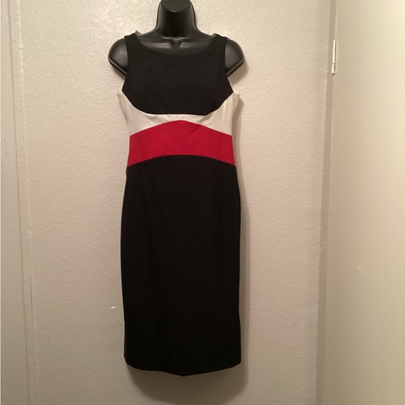 Anne Klein | Dresses | Anne Klein Cream Sheath Midi Dress Square Neck ...